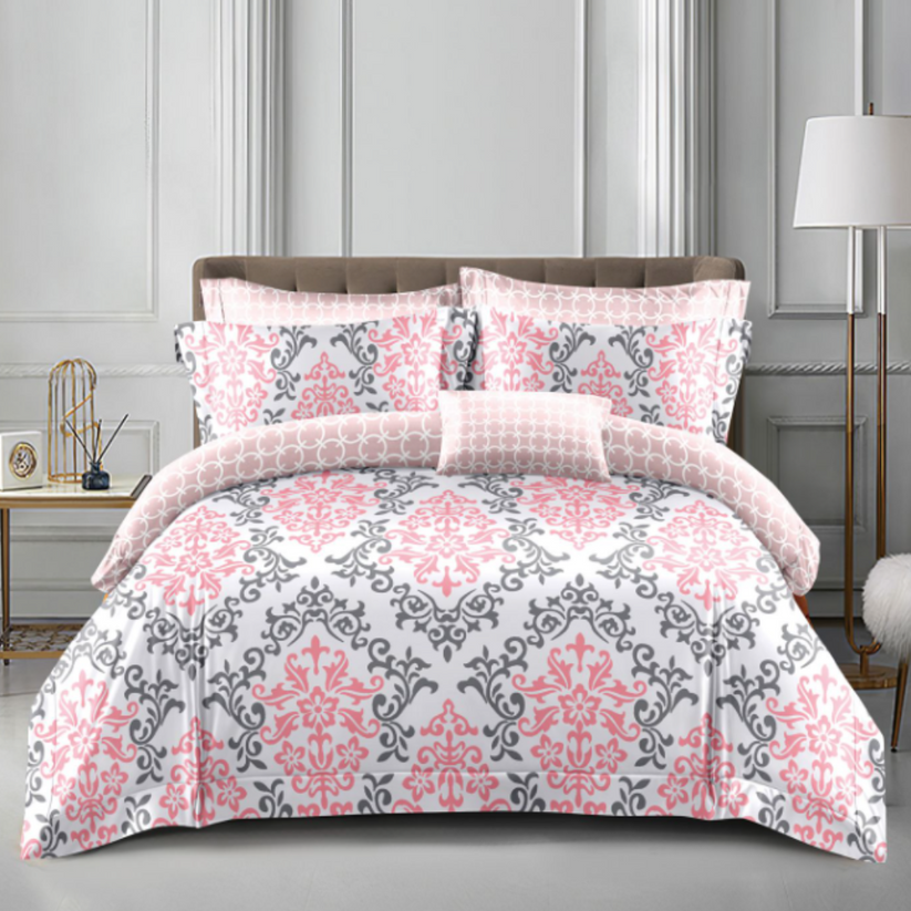 Set lenjerie de pat bumbac satinat 4 piese – Design rafinat și textură ...