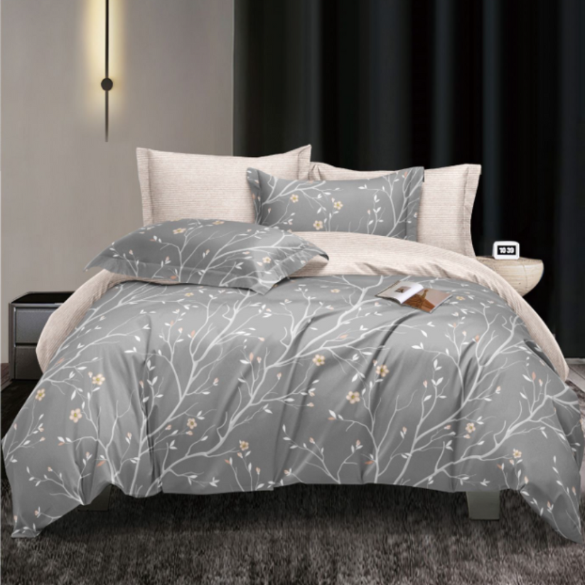 Set lenjerie de pat bumbac satinat 4 piese – Design rafinat și textură ...